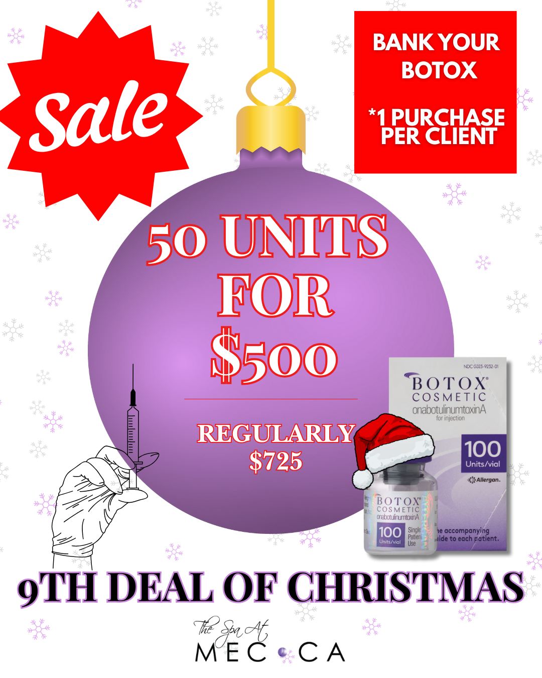 Ninth Deal of Christmas: Bank 50 Units of Botox for $500 - Mecca Spa NJ